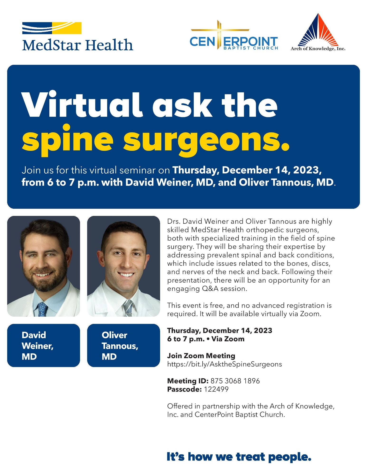 Tonight! Ask The Spine Surgeon – Arch of Knowledge, Inc.