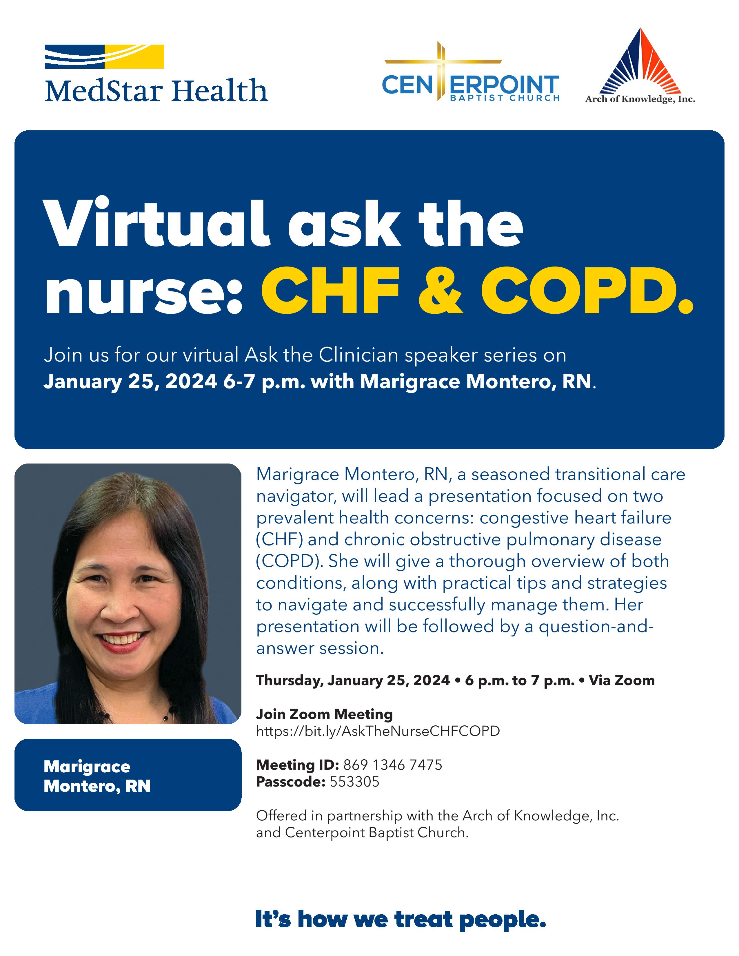 Tonight! Ask the Nurse: CHF & COPD – Arch of Knowledge, Inc.