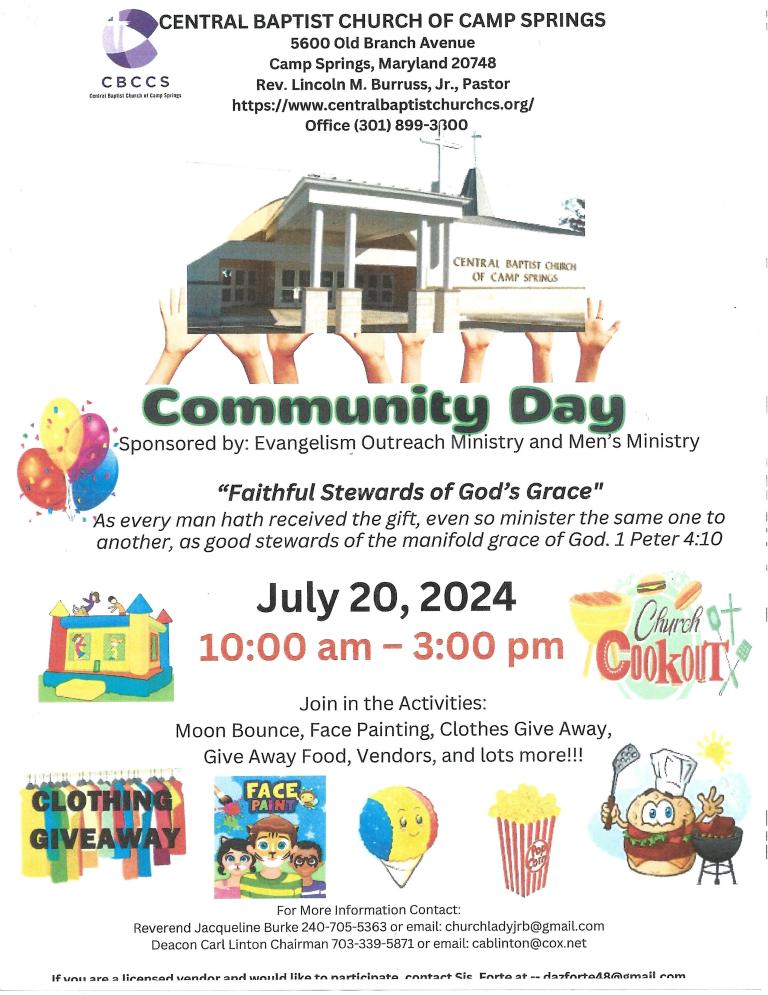 Tomorrow! Community Day @ CBCCS – Arch of Knowledge, Inc.